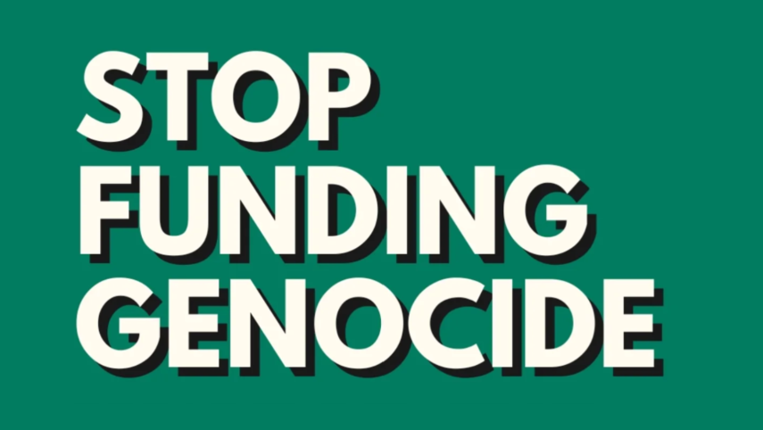 Stop funding Genocide | Vrede